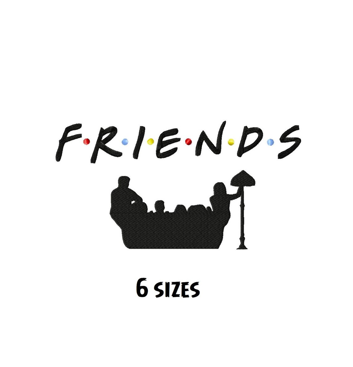 Friends Machine embroidery designs 6 sizes | Etsy