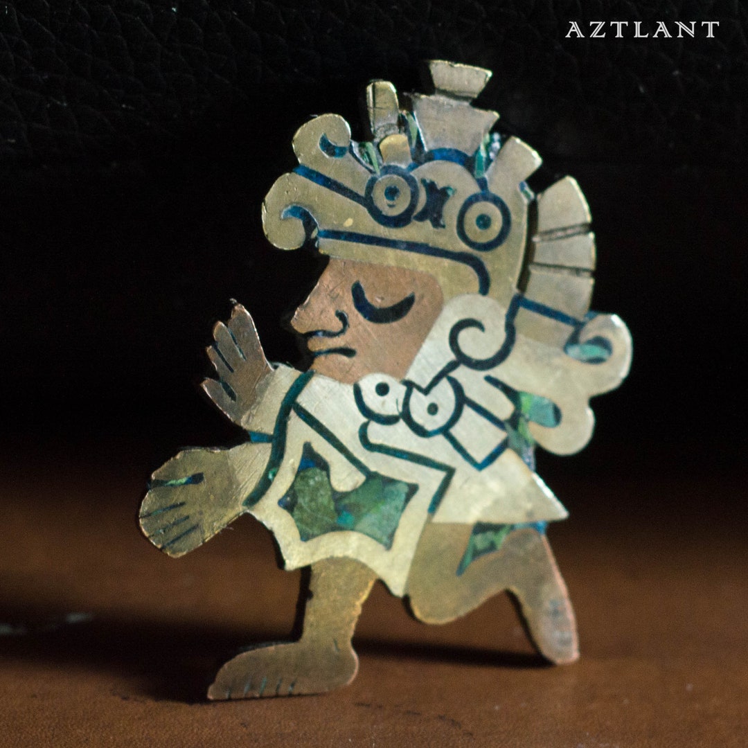 Aztec Pendant Inlaid With Jade - Etsy