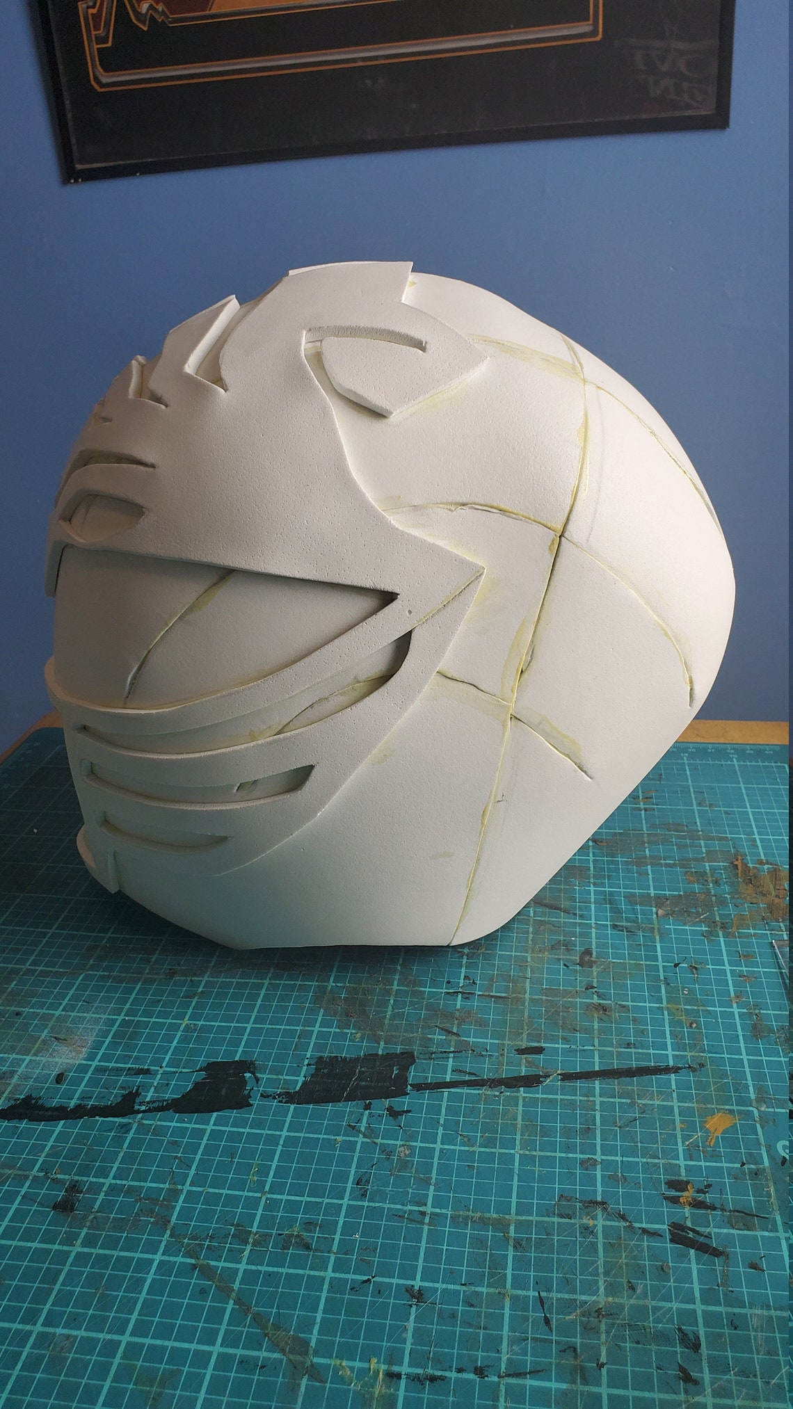 MMPR White Ranger Helmet Foam Pattern Template PDF - Etsy