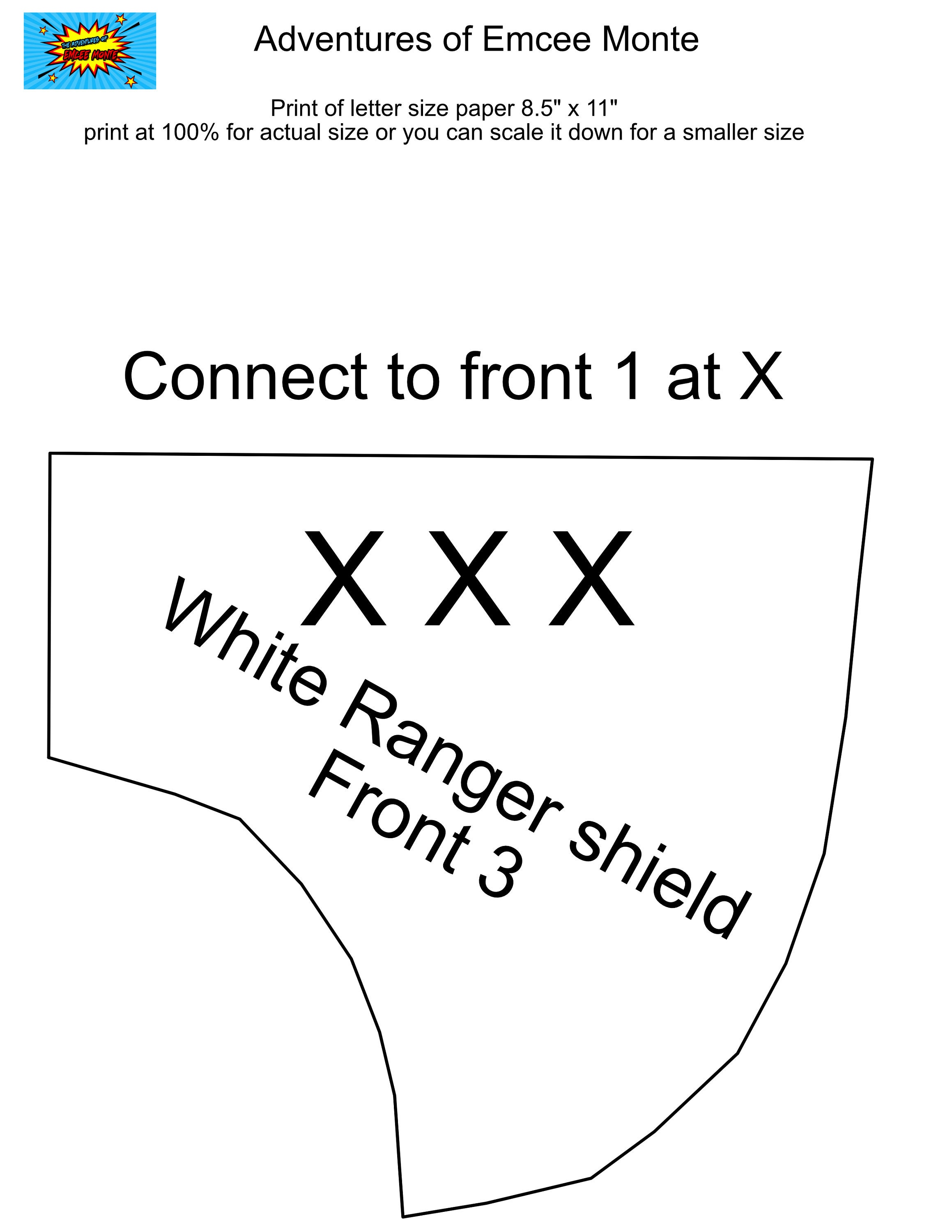 MMPR White Ranger Shield Foam Pattern template PDF | Etsy