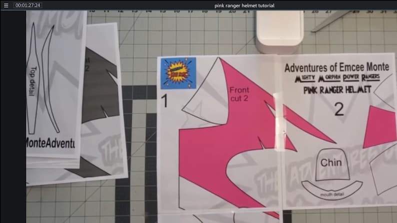 MMPR Pink Ranger Helmet Foam Pattern Template PDF - Etsy