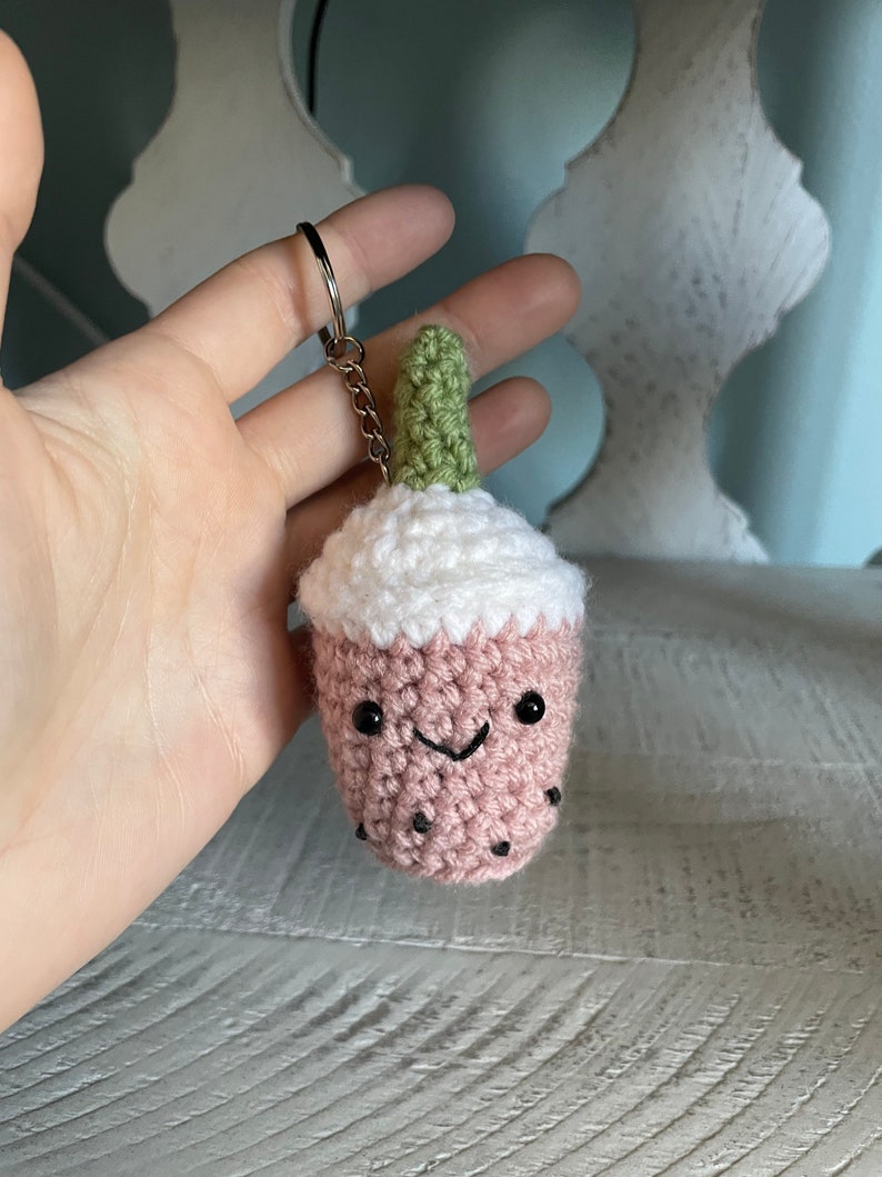 Crochet Boba Bubble Tea Keychain | Etsy