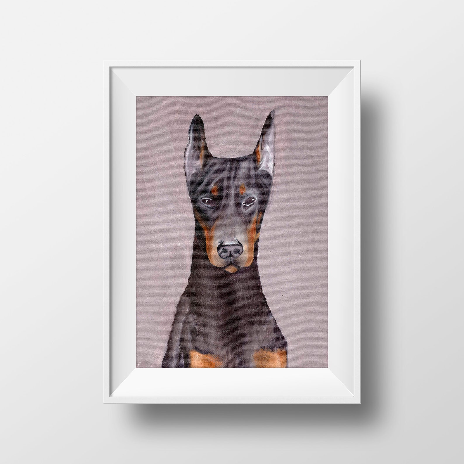 Custom Dog Portrait, Doberman Pinscher Art, Pet Memorial Portrait, Dog ...