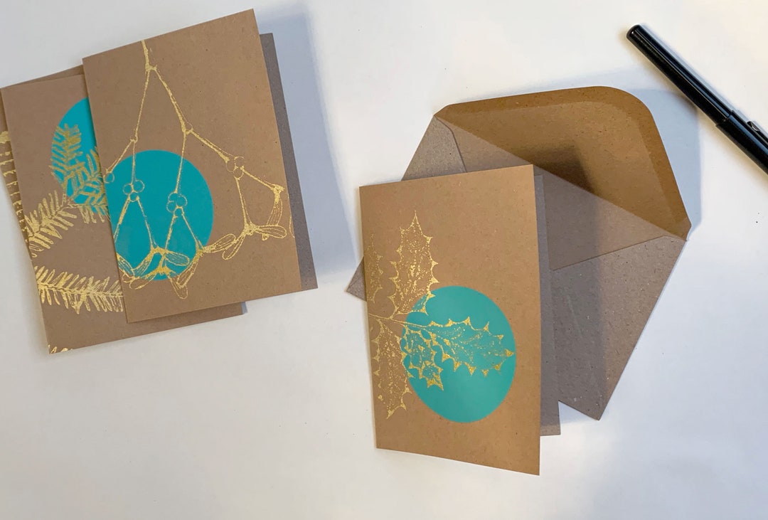 Set of christmas Cards Screen Print A6 - Etsy