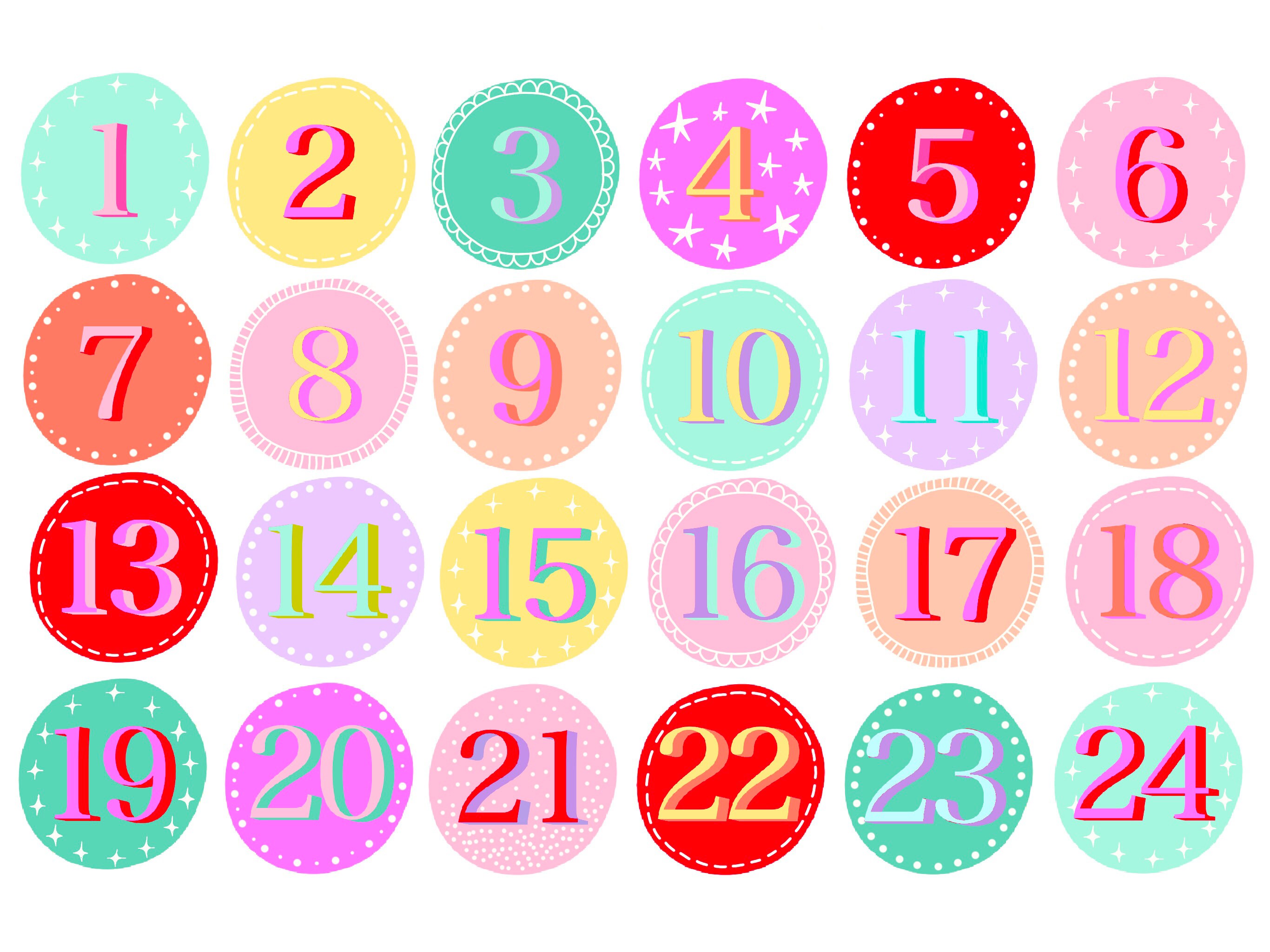 Digital Download Advent Calendar Numbers - Etsy