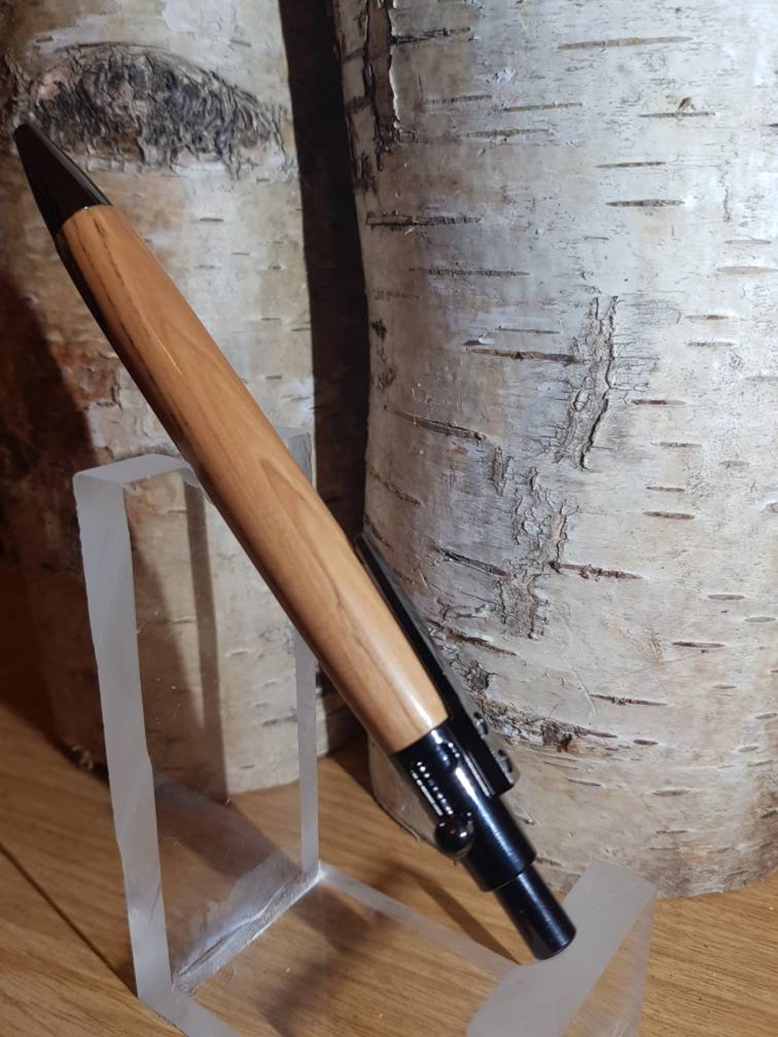 Jazz Bolt Action Pen. Gun Metal Gray and Olive Wood. Semi Gloss Finish ...