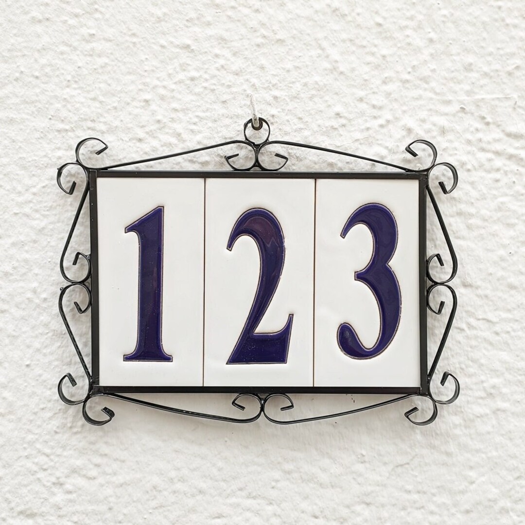 Very Large Ceramic Tile Numbers Hand Enameled in Spain Very Large Big ...