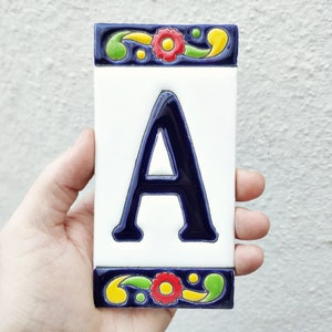 Large Ceramic Tile Letters and Numbers for Wall Hand Enameled in Spain ...
