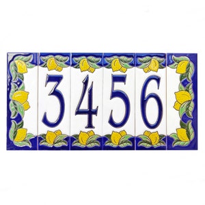 Large Numbers With Lemons, Ceramic Numbers Hand Glazed in Spain Large ...