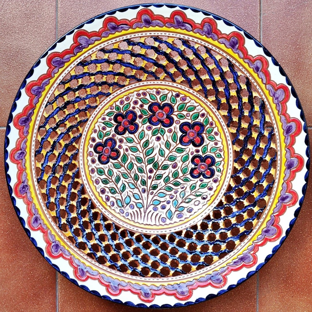 Andalusian ceramic plate 41 cm. 16.2 Handmade in | Etsy