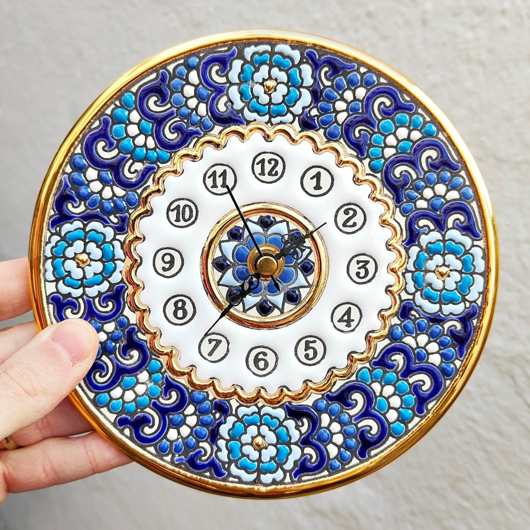 Spanish Ceramic Clock 17cm.6.7 Enameled by Hands - Etsy