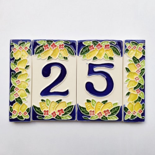 Old Spanish House Number Plaque Blue Personalized House Sign | Etsy