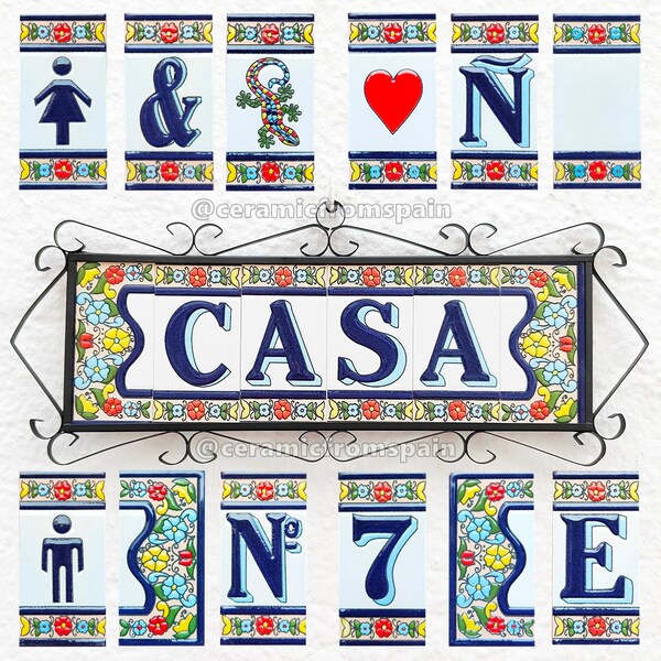 Ceramic Tile Numbers and Letters - Etsy