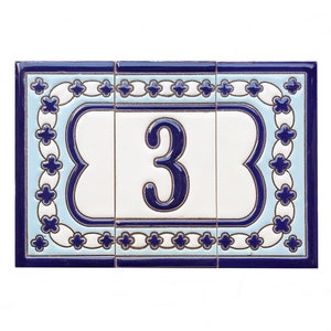 Ceramic Letters and Numbers 11cm. 4.3 for the Wall Hand-glazed in Spain ...