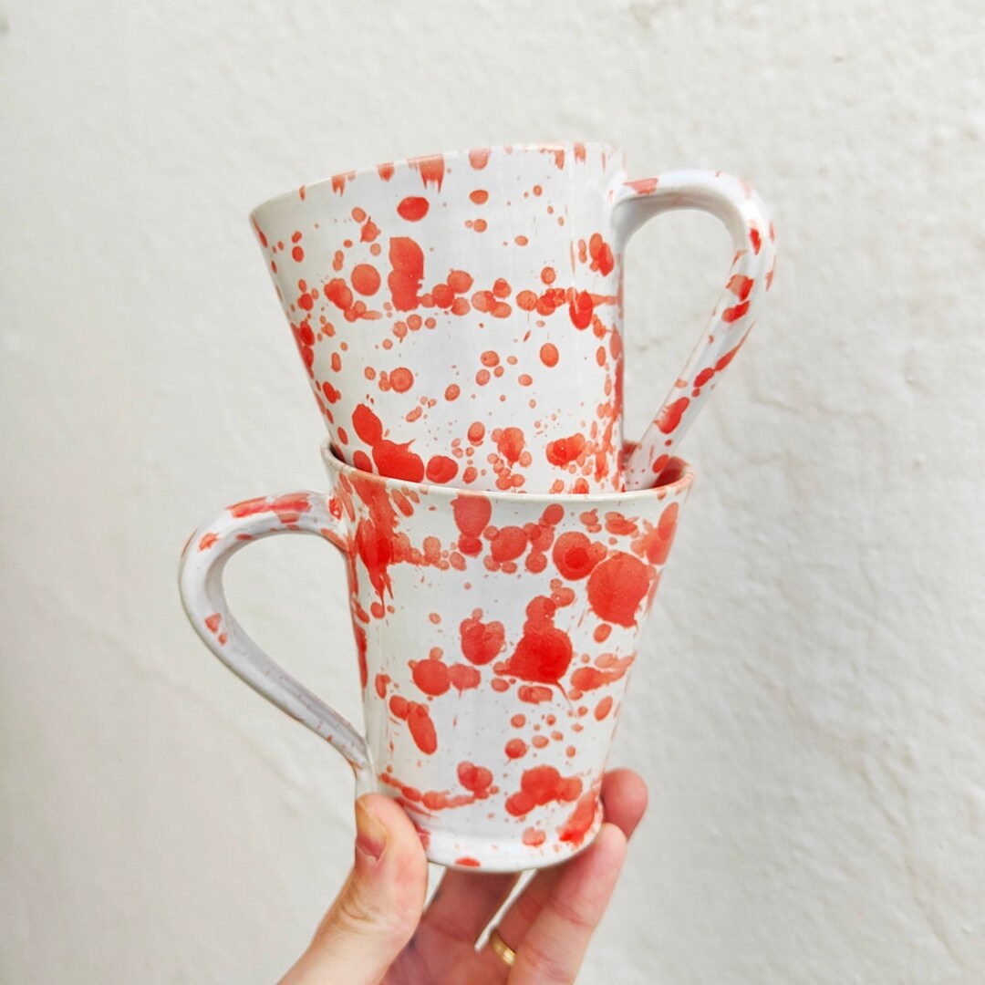 Set of Two Mugs Made and Painted by Hand Stoneware 10.5cm. 4 Andalusia ...