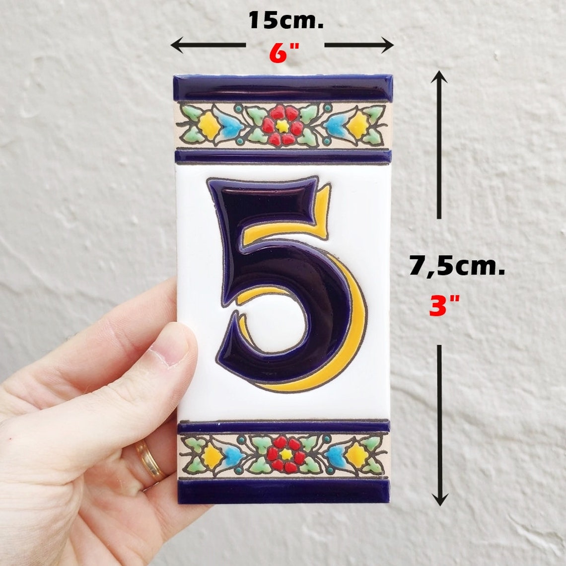 Large Large Large Ceramic tile numbers for house Large Large | Etsy