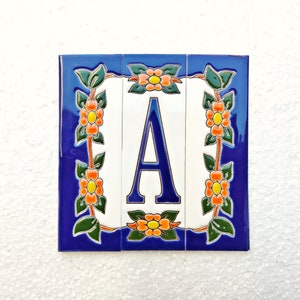 Large Ceramic Tile Letters and Numbers for Wall Hand Glazed in Spain ...