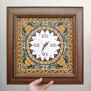 Spanish Ceramic Clock With Frame in 40cm. 16 | Etsy