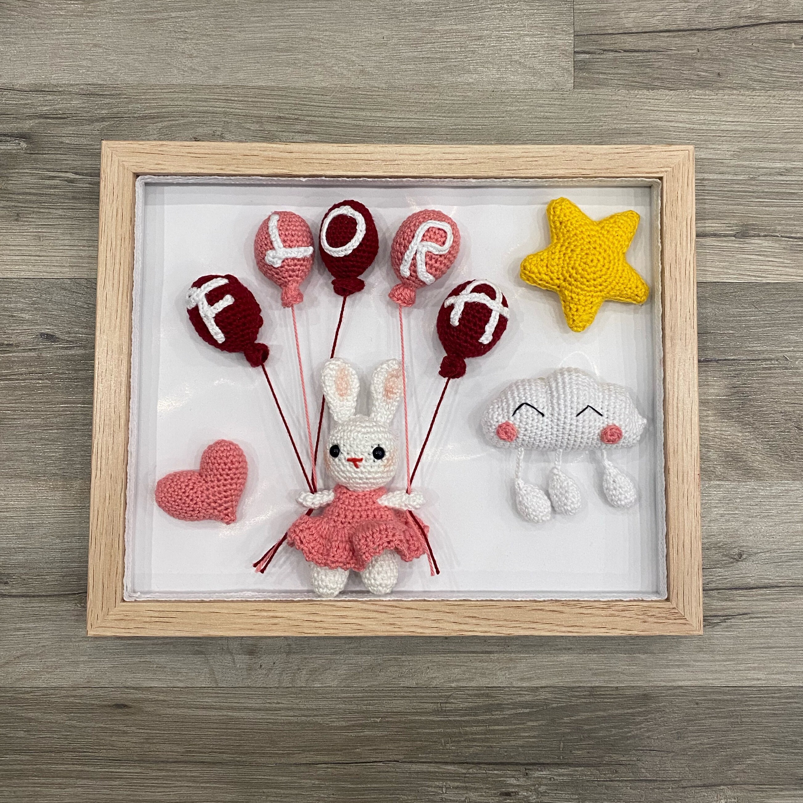 Amigurumi Knit Birth Rabbit Custom Wall Frame Personalized - Etsy Australia