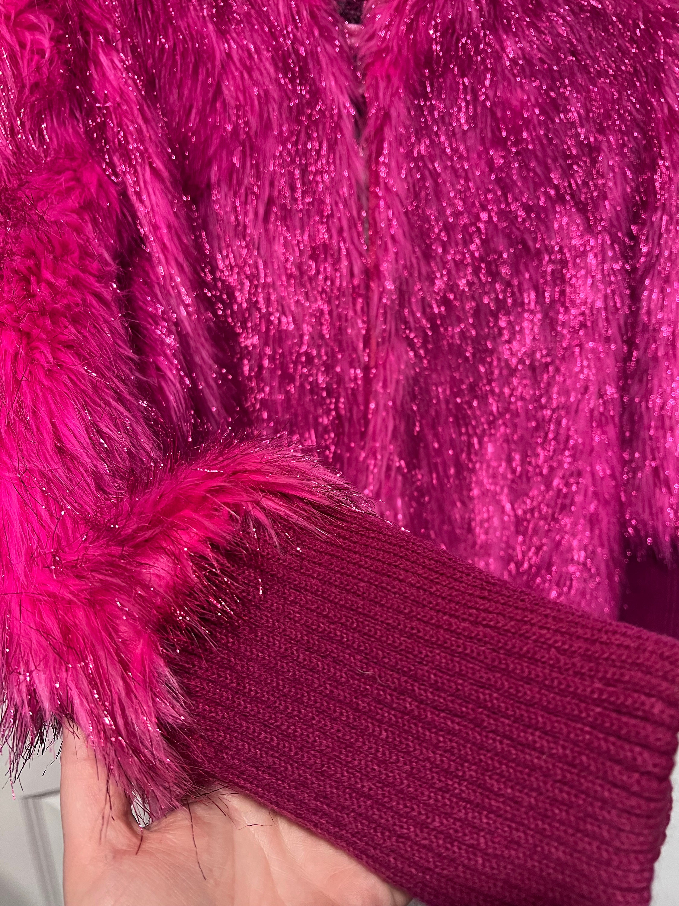 Chic Yeti - Hot Pink Faux Fur Coat M/L - Etsy