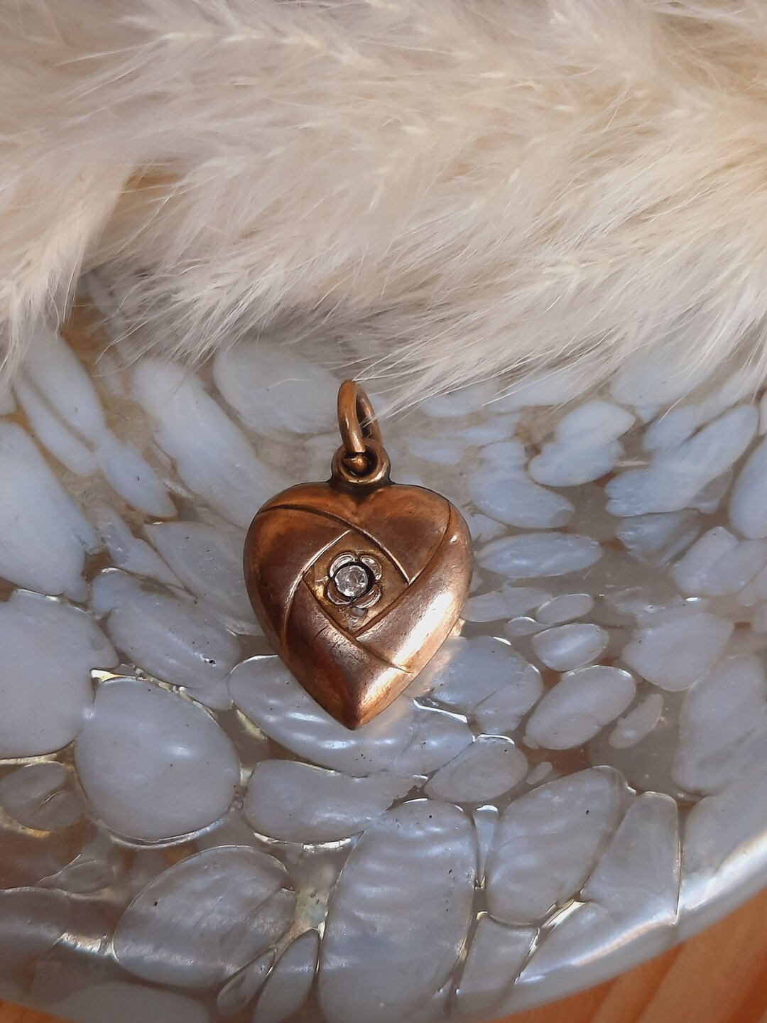 Vintage Puffy Heart Charm. Rolled Gold Heart Pendant - Etsy