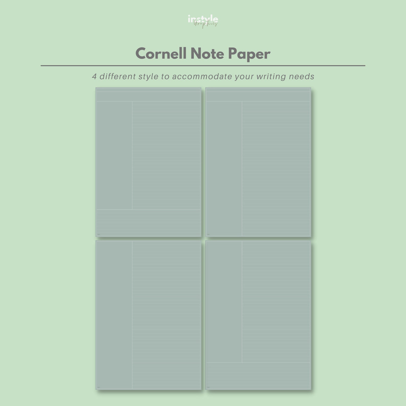 Minimalist Cornell Paper | Cornell Note-taking | Cornell Paper Template ...