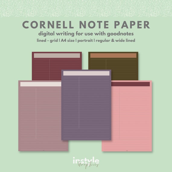 Cornell Paper Cornell Paper Template Cornell Paper for | Etsy