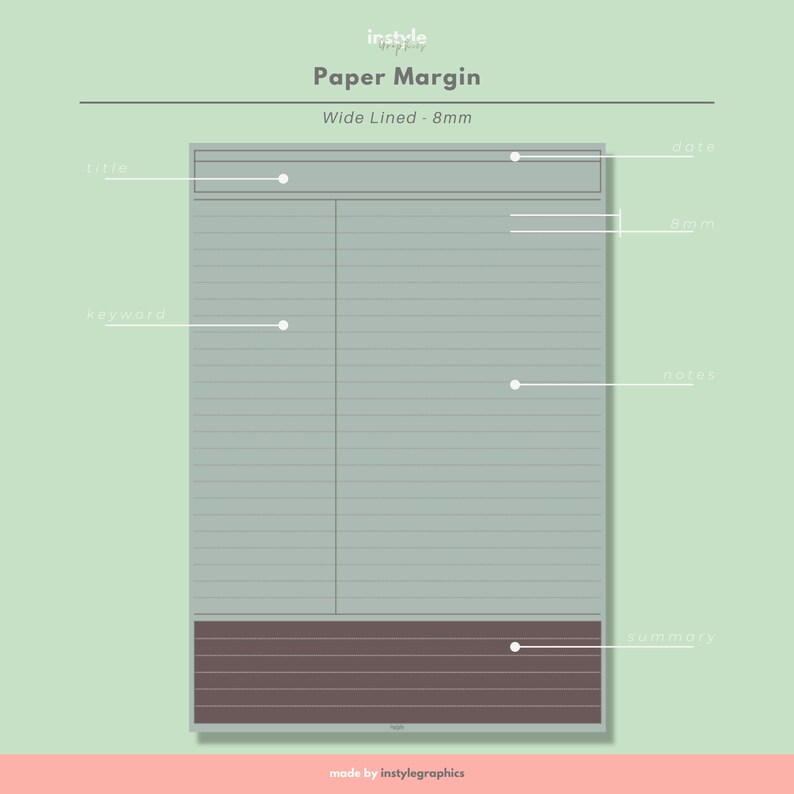 Coloured Cornell Paper | Cornell Note-taking | Cornell Paper Template ...