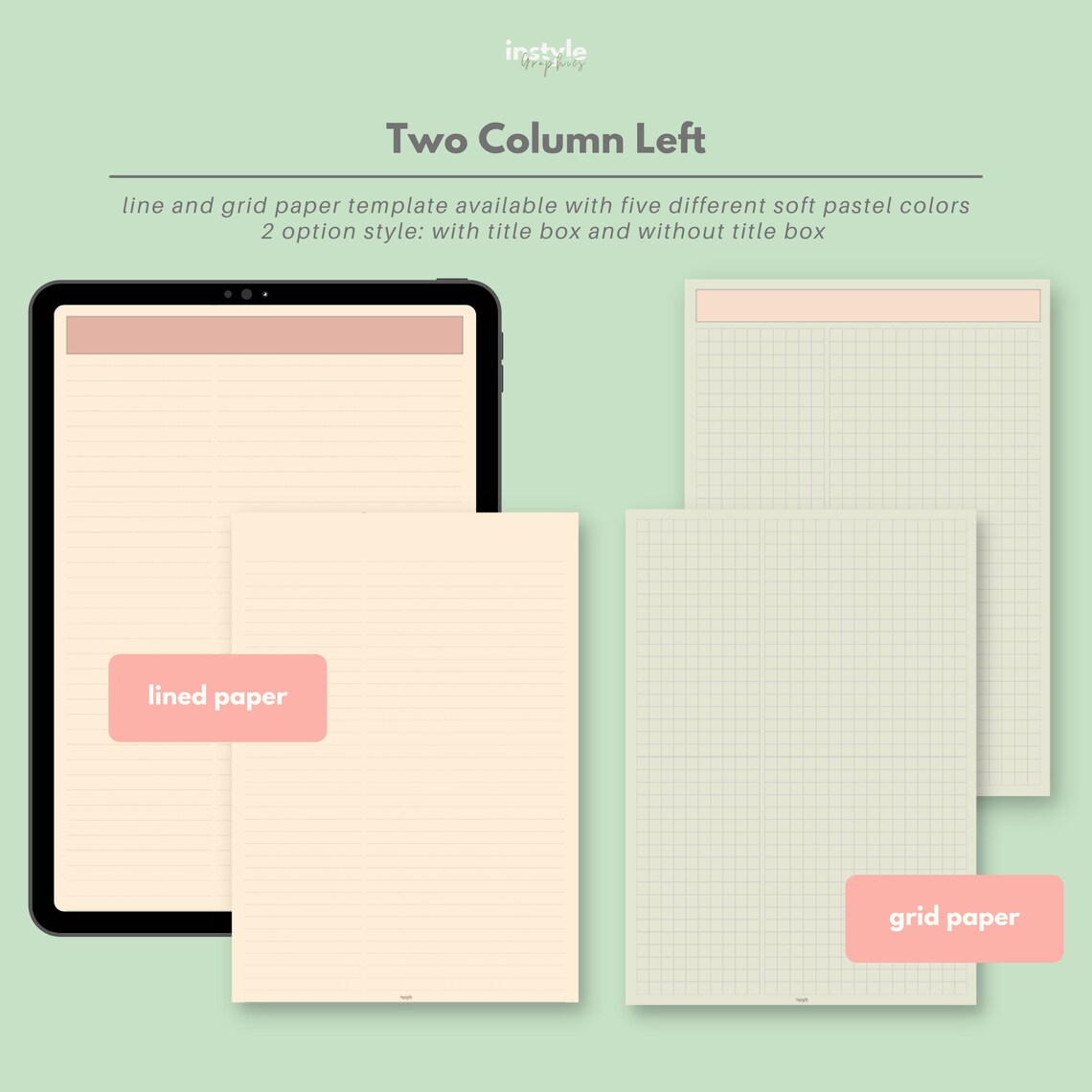 Pastel Color Digital Paper | Digital Paper Template | Digital Writing ...