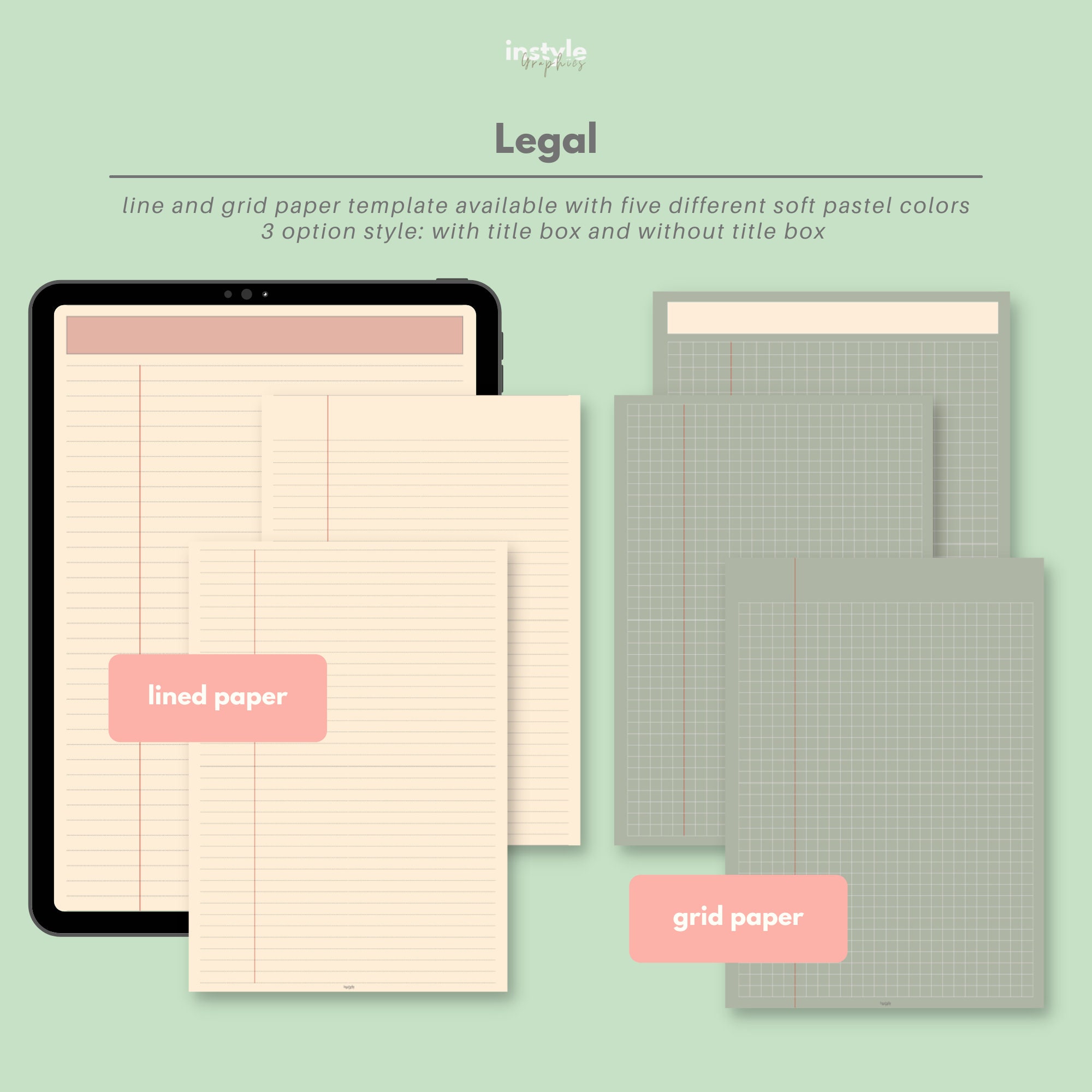 Pastel Color Digital Paper | Digital Paper Template | Digital Writing ...