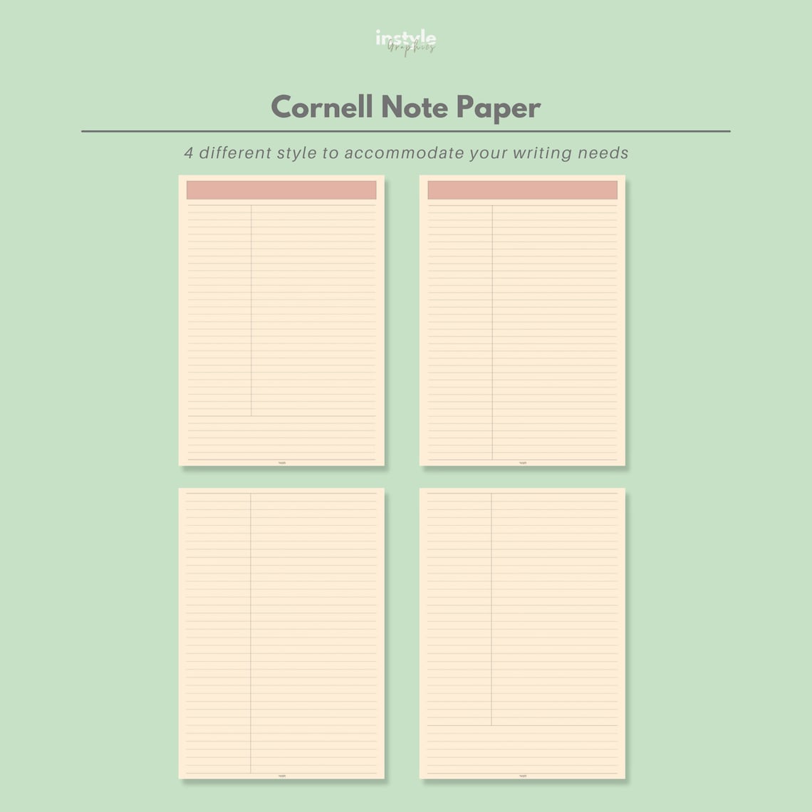 Cornell Paper Cornell Note-taking Cornell Paper Template | Etsy