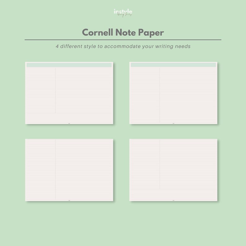 Cornell Paper Landscape | Cornell Note-taking | Cornell Paper Template ...