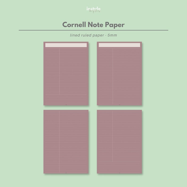 Cornell Paper | Cornell Paper Template | Cornell Paper for Goodnotes ...