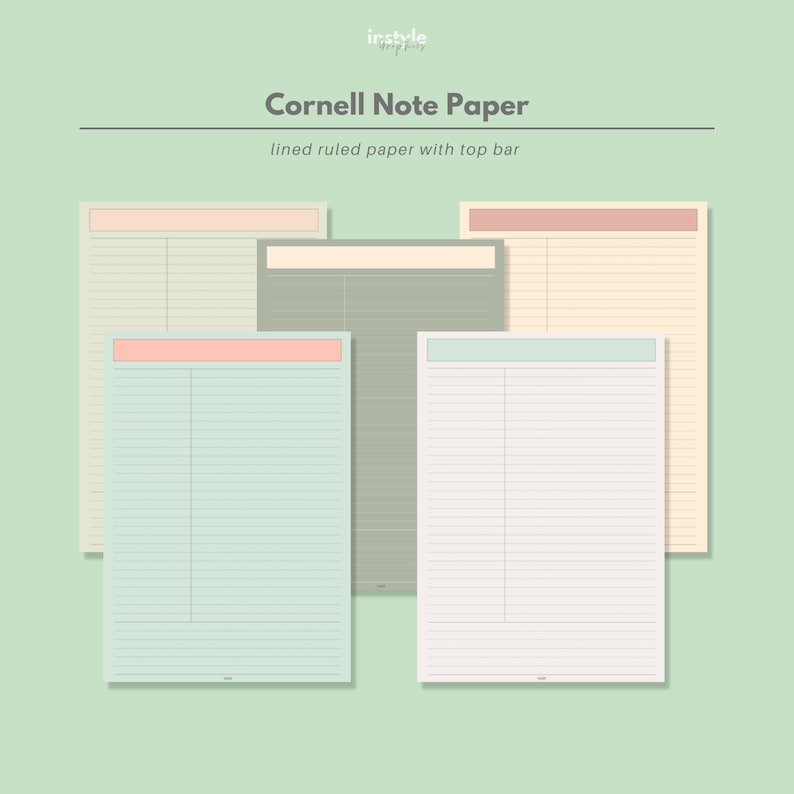 Cornell Paper Cornell Note-taking Cornell Paper Template - Etsy