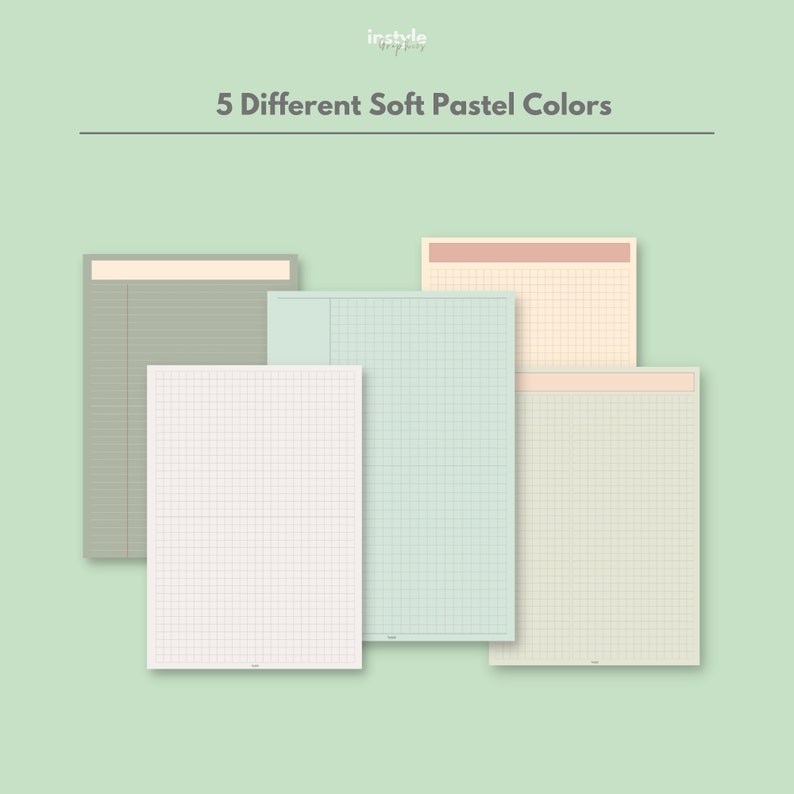 Pastel Color Lined & Grid Digital Paper | Goodnotes Template (PDF) - Etsy