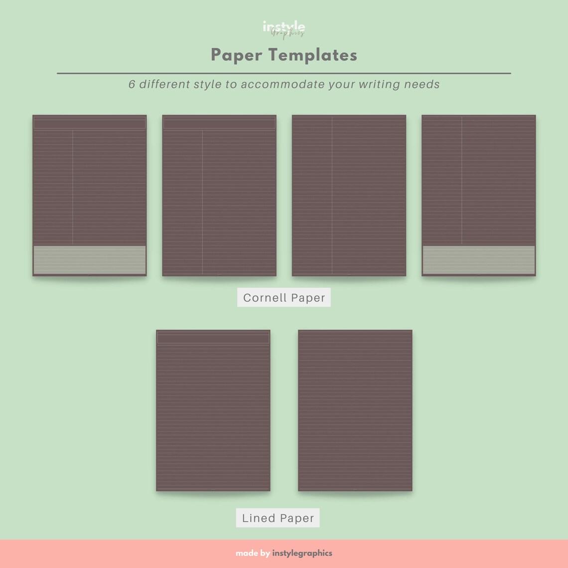 Coloured Cornell Paper | Cornell Note-taking | Cornell Paper Template ...