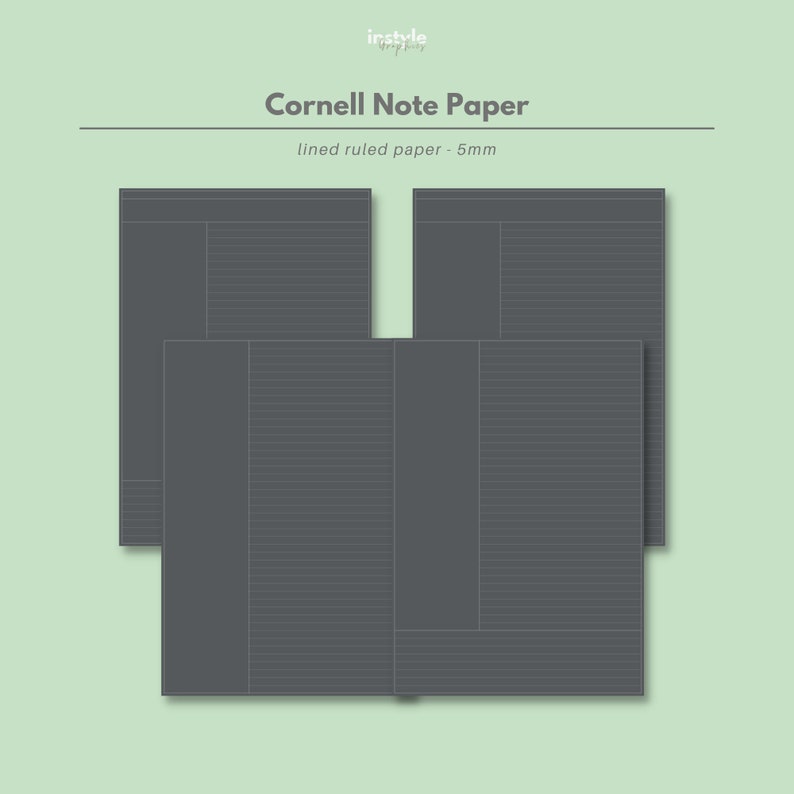 Minimalist Cornell Paper | Cornell Note-taking | Cornell Paper Template ...