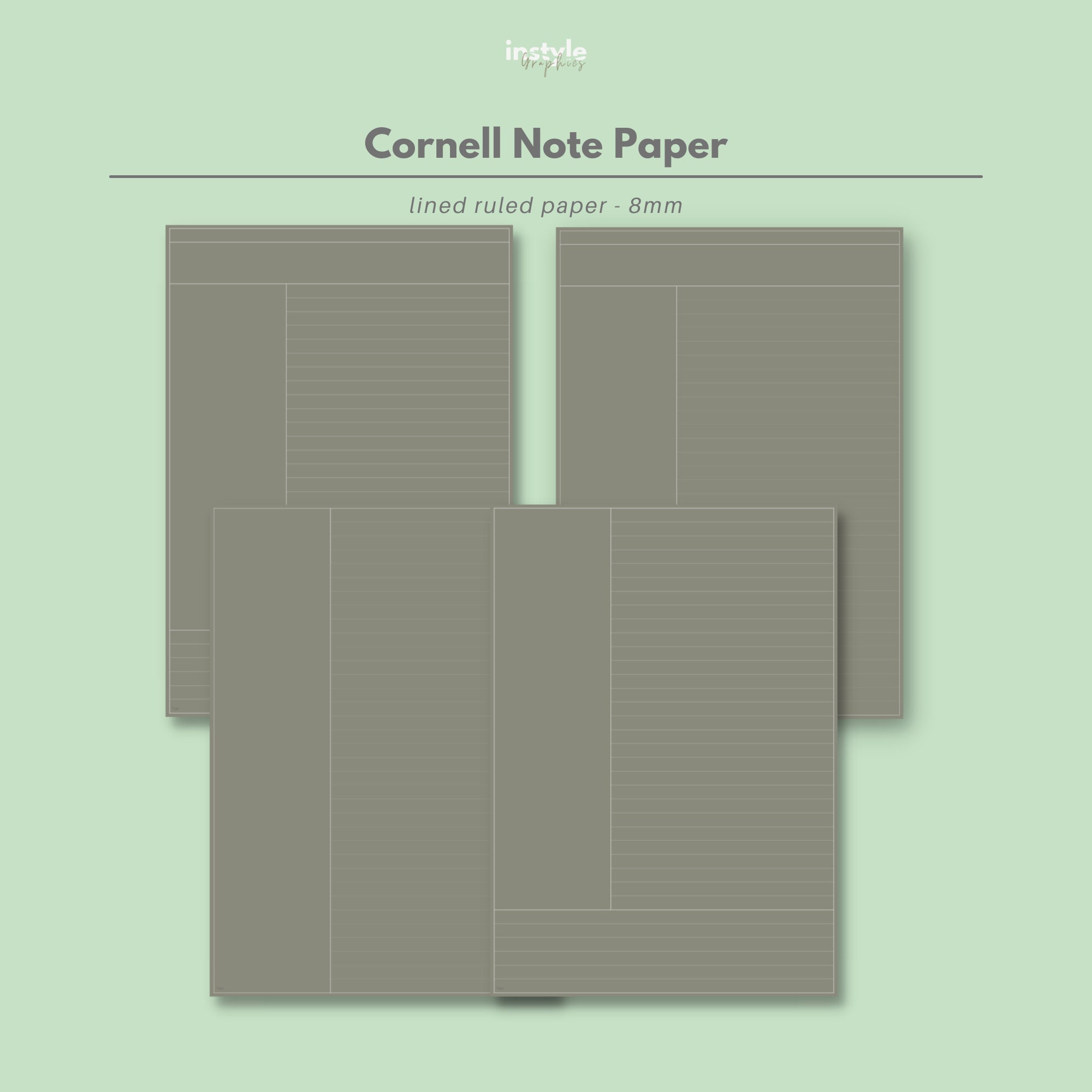 Minimalist Cornell Paper | Cornell Note-taking | Cornell Paper Template ...