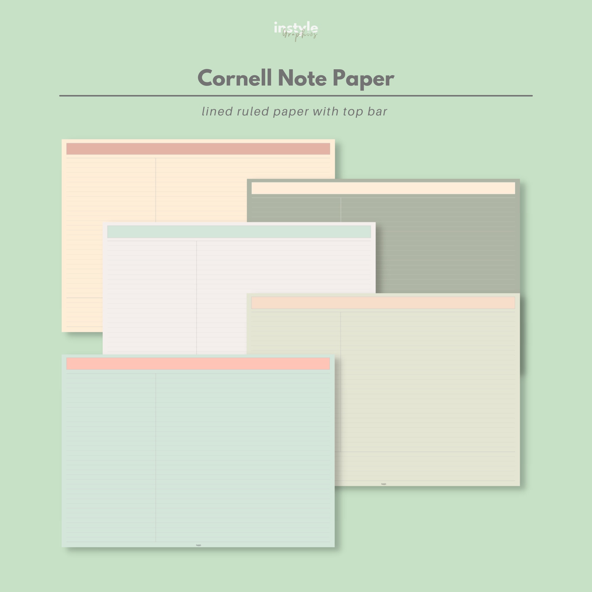 Cornell Paper Landscape | Cornell Note-taking | Cornell Paper Template ...