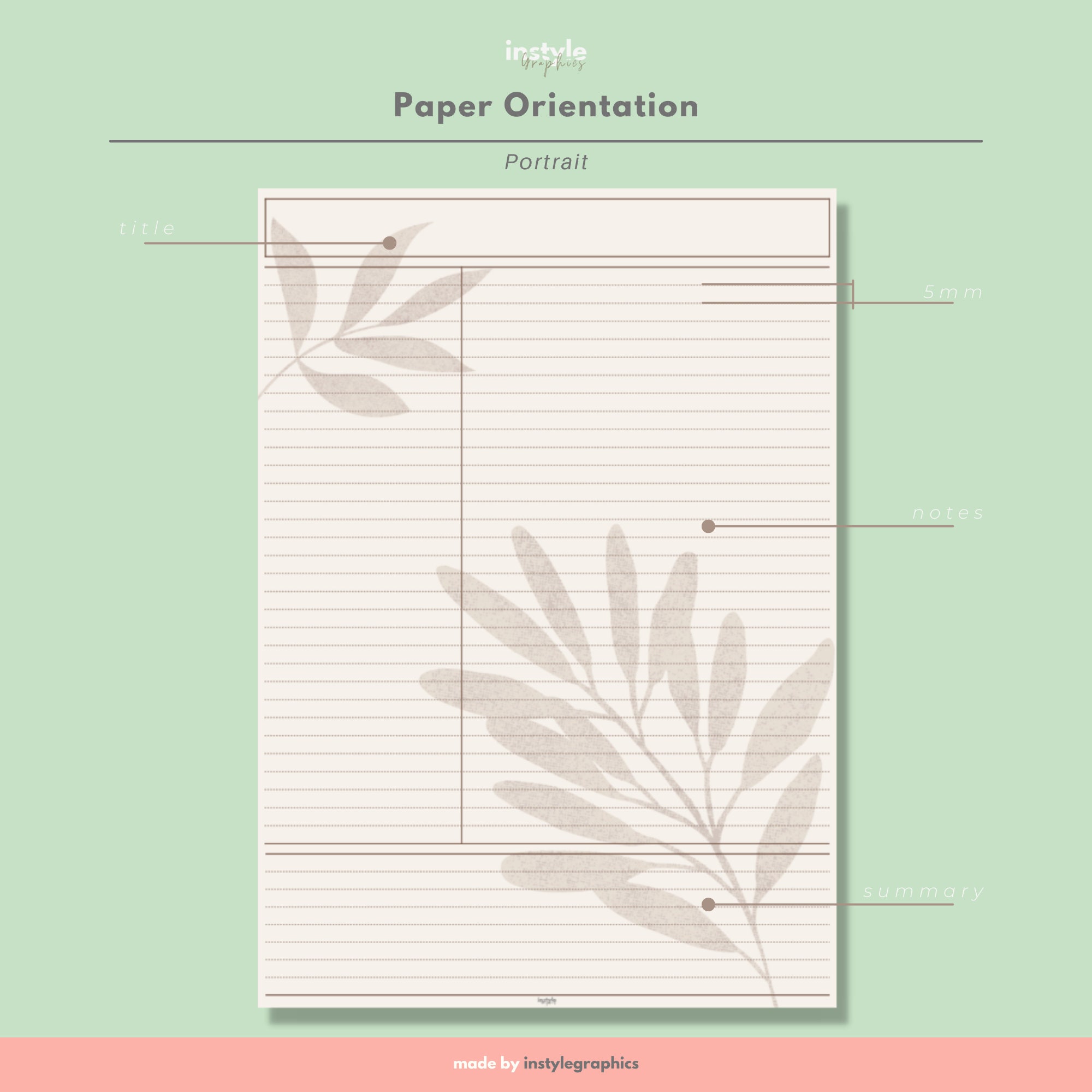 Paper Template Landscape & Portrait | Lined Paper | Cornell Paper ...