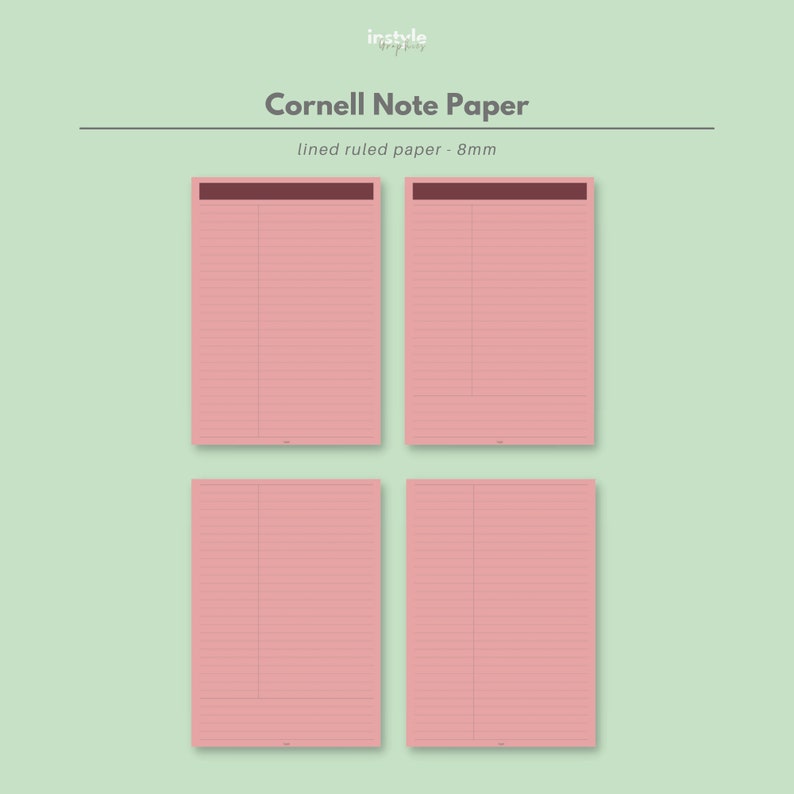 Cornell Paper | Cornell Paper Template | Cornell Paper for Goodnotes ...