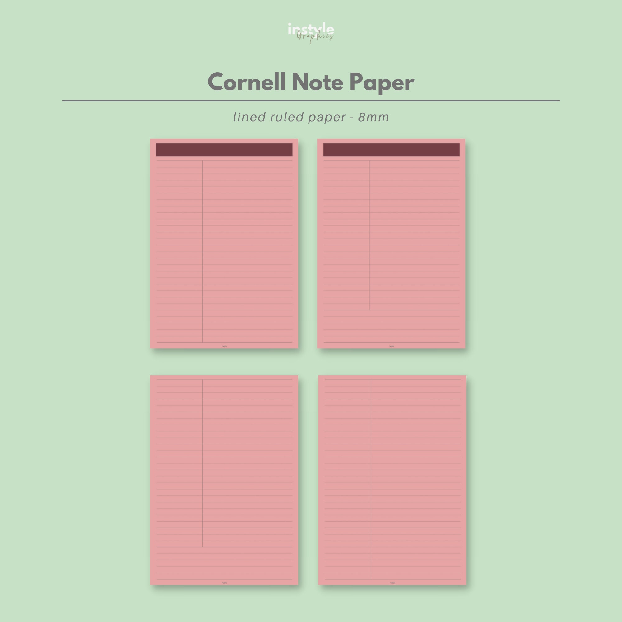 Cornell Paper | Cornell Paper Template | Cornell Paper for Goodnotes ...