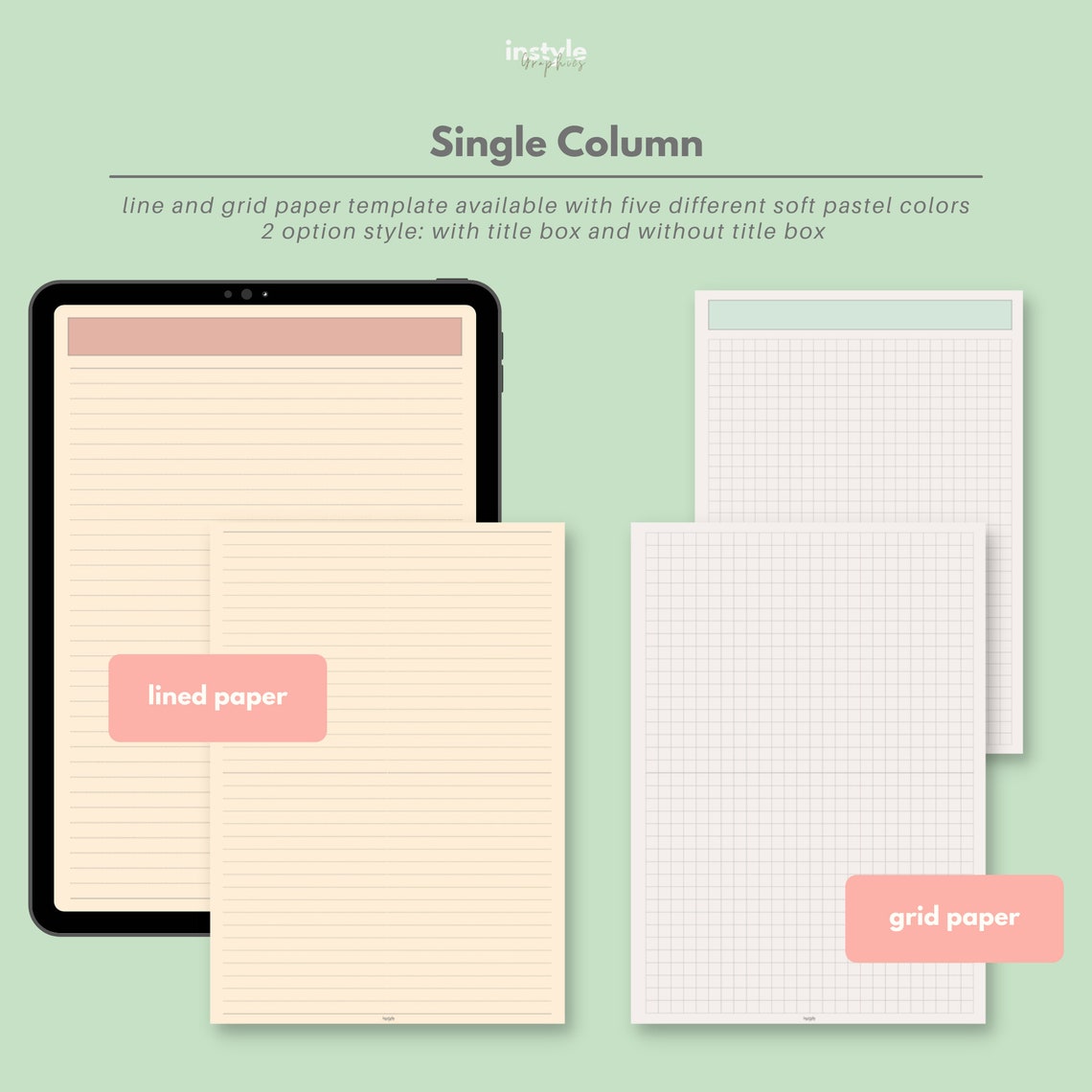 Pastel Color Digital Paper | Digital Paper Template | Digital Writing ...