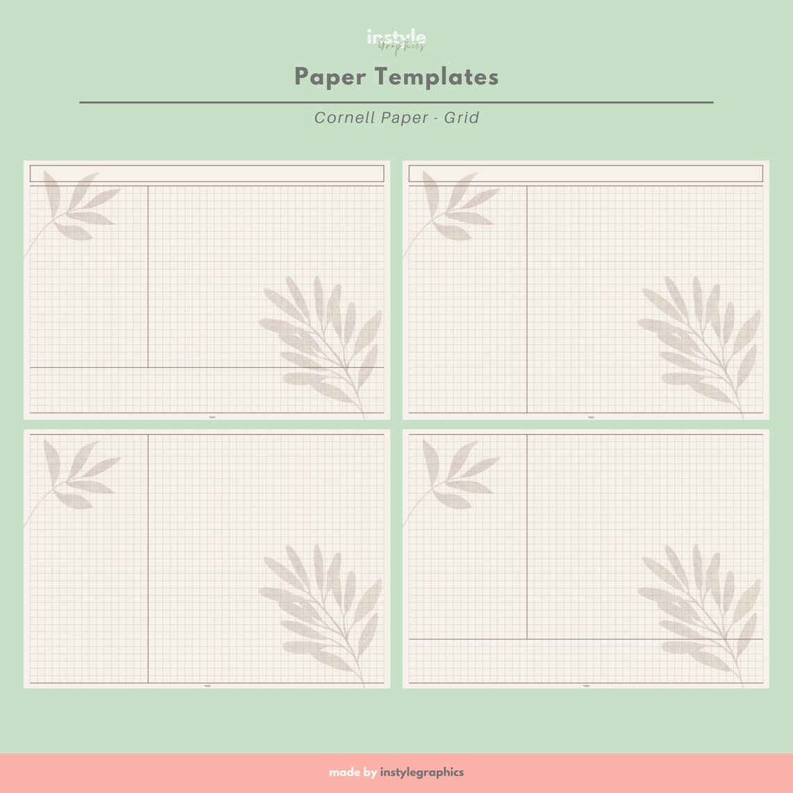 Paper Template Landscape & Portrait | Lined Paper | Cornell Paper ...