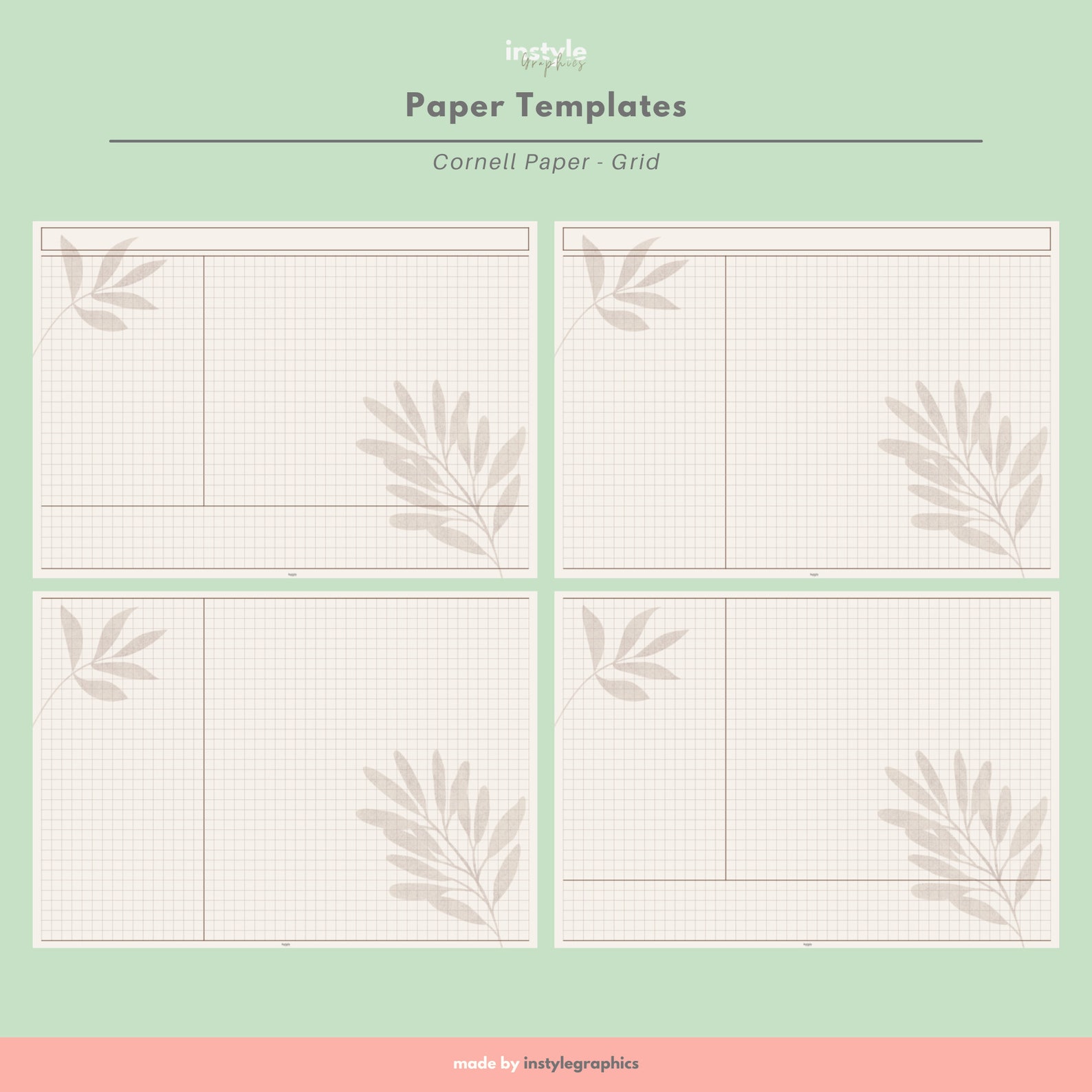 Paper Template Landscape & Portrait | Lined Paper | Cornell Paper ...