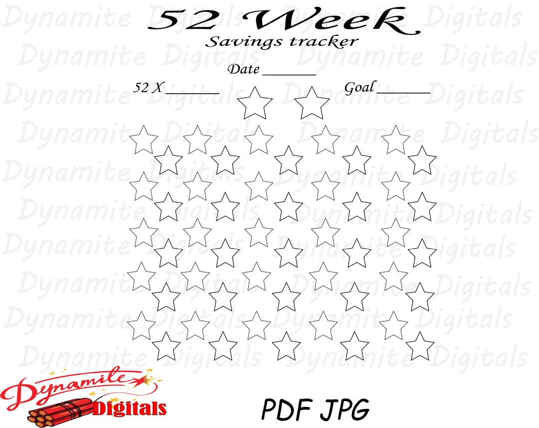 52 Week Savings, Planner, 52 Week, Savings Planner, Vacation Fund ...