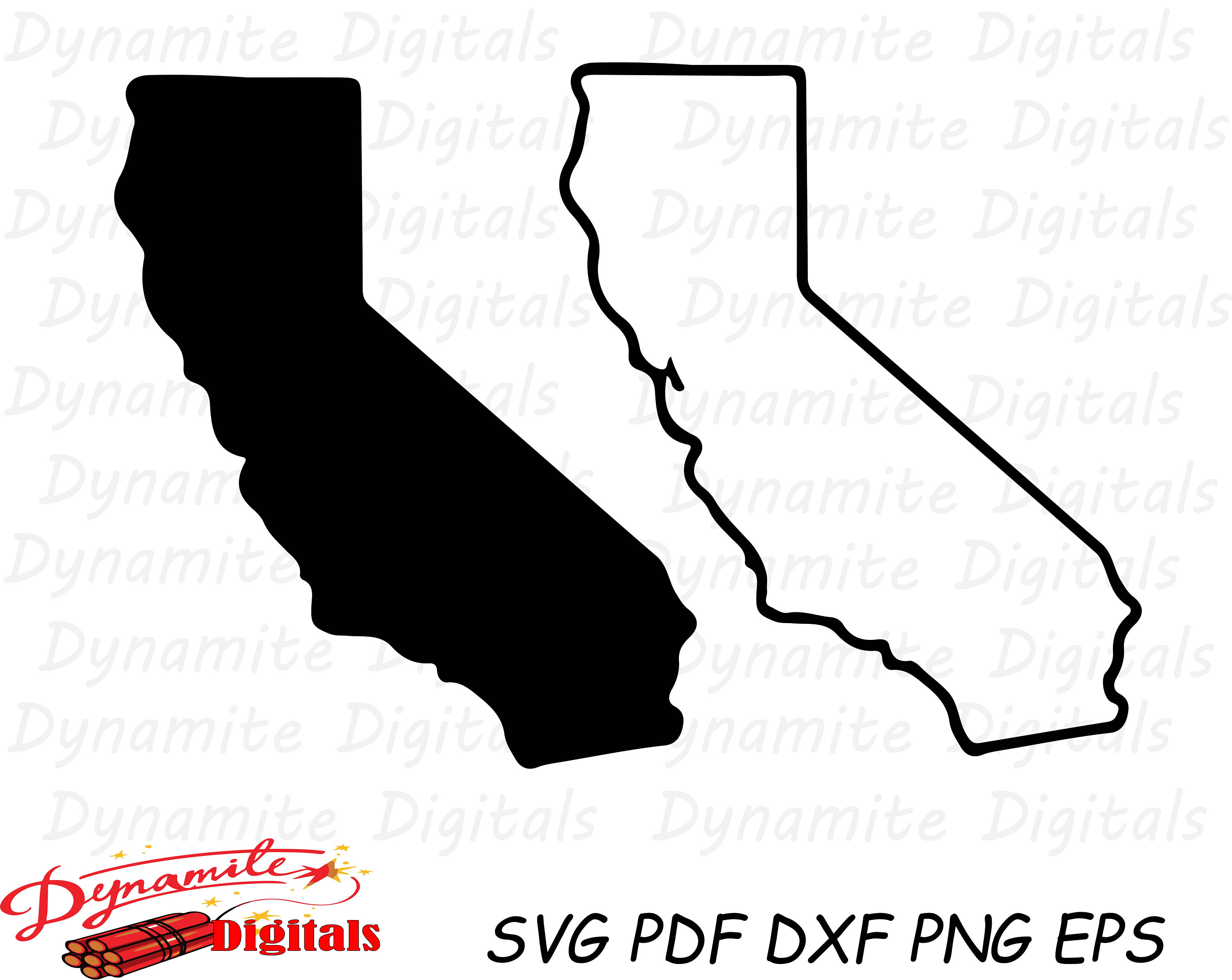 California State Outline, California , State of California, State of CA ...