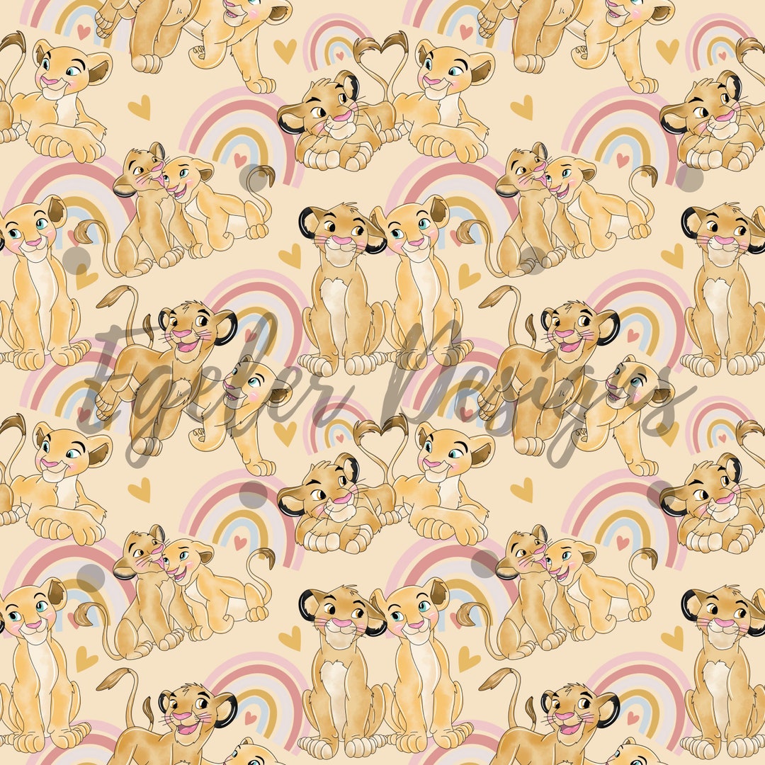 Lion Seamless, Lion Character Pattern Paper, Seamless Pattern, Digital ...
