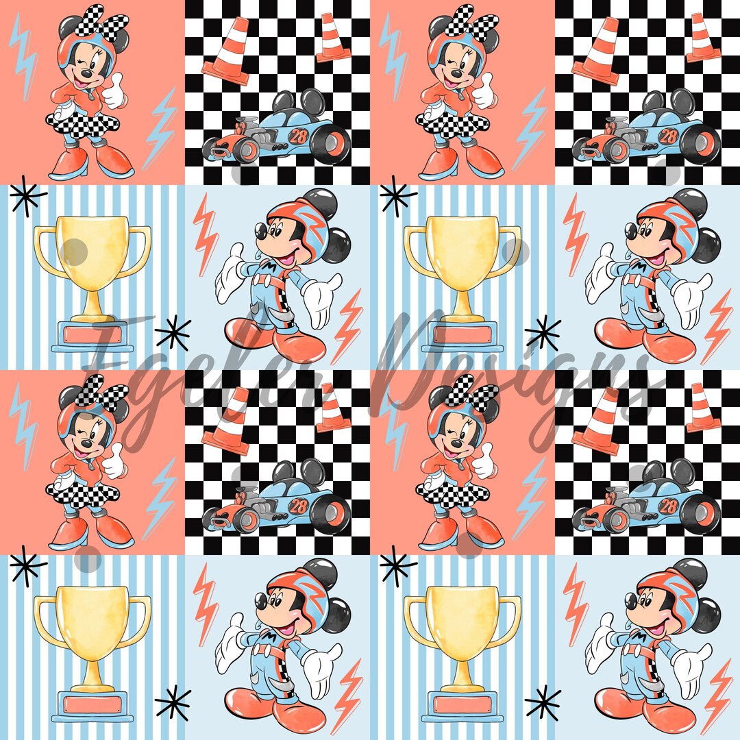 Mouse Racer Seamless Pattern, Mouse Seamless File for Fabric ...