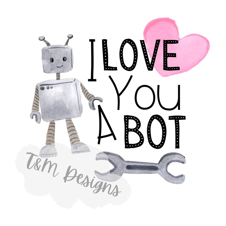Valentine's Day Robot Png Robot Decal Robot Stickers - Etsy